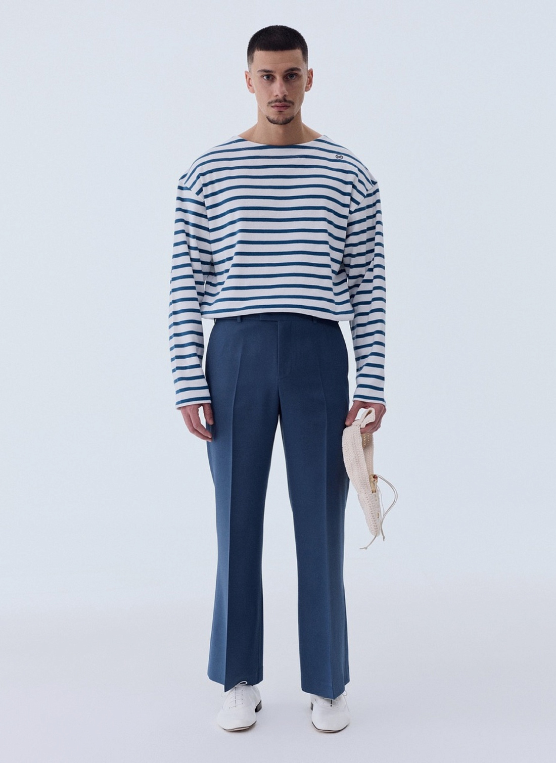 Лонгслив Recto Monaco Striped Over T-Shirt Dusty Blue Лонгсливы Recto в ...